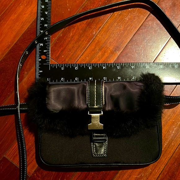 Coach | Bags | Coach Black Fur Trim Fanny Packbelt Bag | Poshmark